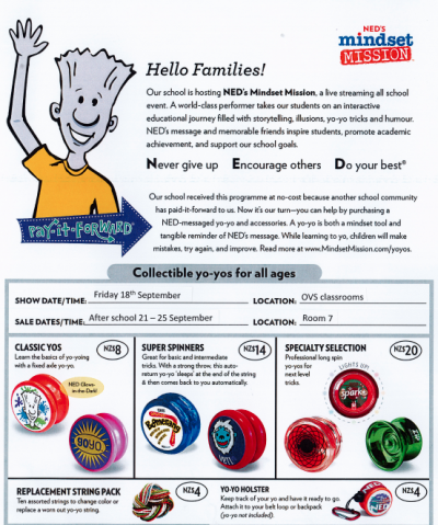 NED’S MINDSET MISSION – performance coming up… – Otaika Valley School